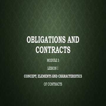 obligation and law module 3 lesson 1 first year | PPT