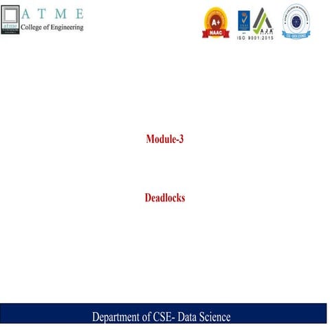 Module 3 Deadlockspptx Bcs303 Operating System Pptx Operating Systems Computer Software