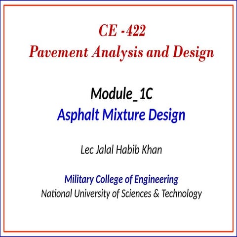 Module-3 HMAC Mix Design-Pavement analysis and design | PPTX