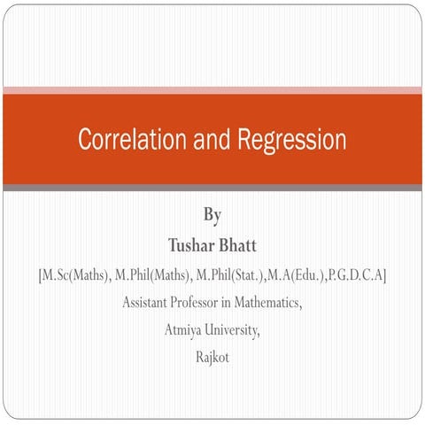 Correlation And Regression Ppt