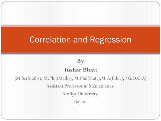 Correlation | PPT | Physics | Science