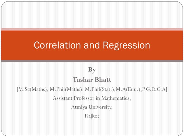 Correlation And Regression Ppt