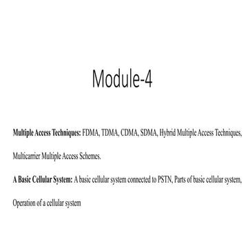 Multiple Access Techniques: FDMA, TDMA, CDMA, SDMA, Hybrid Multiple Access | PPT