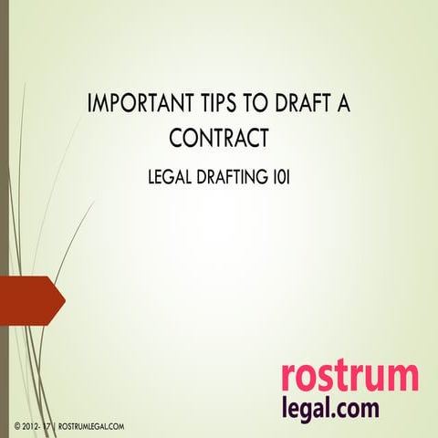 Module 4 Important Tips to Draft a Contract | PDF