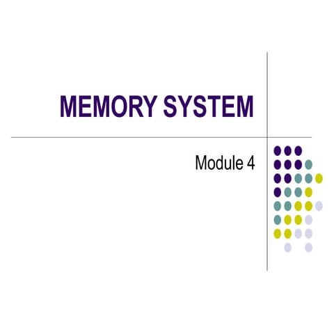 MODULE-4 - Memory-System used in Computer organization | PPT