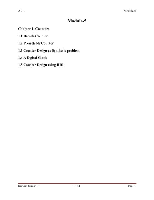 Logic Design - Chapter 8: counters | PPT