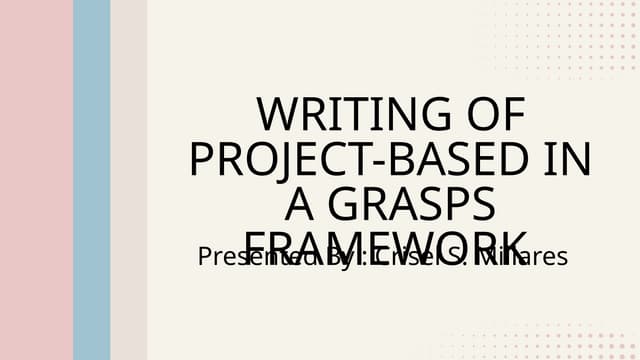 Grasps for assessment design | PPTX