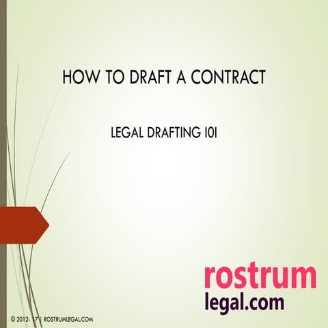 Module 5 How to Draft a Contract | PPT