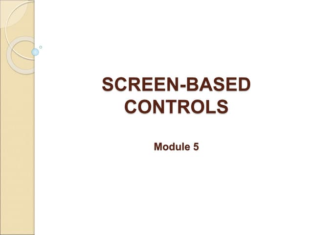 Screen based controls in HCI | PPTX