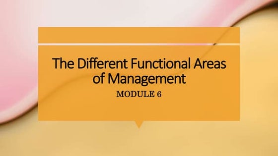Functional Areas of Management | PPT