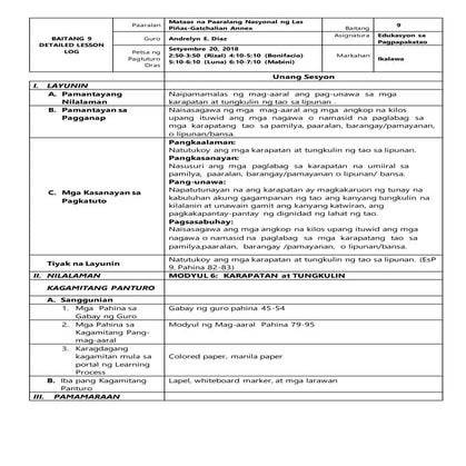 ESP Grade 9 Module 13 session 1 | DOCX