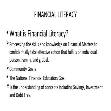 FINANCIAL LITERACY MODULE FOR SMALL GROUP LIVELIHOOD AND COOPERATIVE | PPT