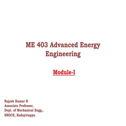 Advanced Energy Engineering Ktu Module 1 Ppt