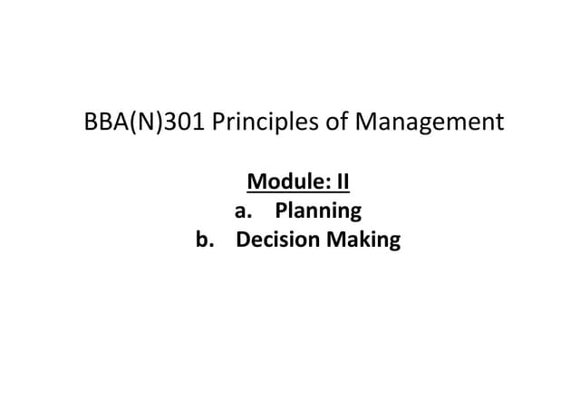 Functions of management - Planning | PPTX