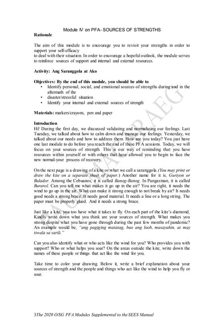 Module I on PFA (Psychological First Aid) | Validating Feelings and ...