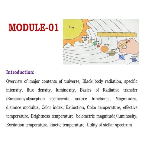 Module 01 Astrophysics and Space Environment Overview of major contents ...