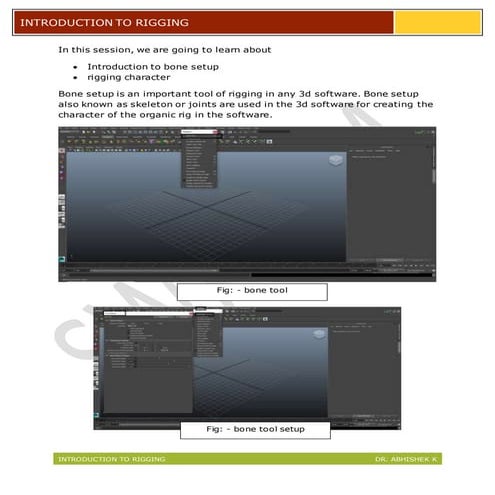 Module 019 introduction to bone setup, rigging character_e_text | DOCX