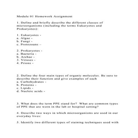 Module 01 Homework Assignment1. Define and briefly describe the .docx ...