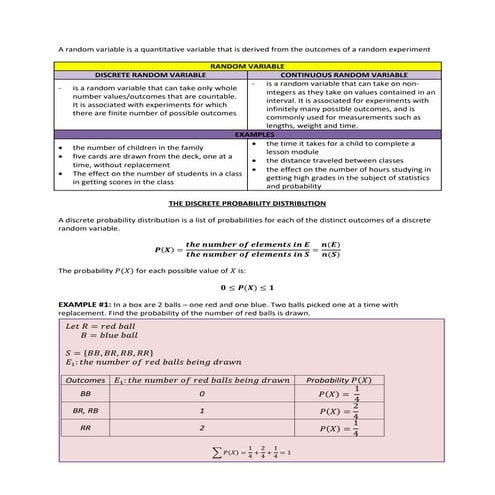 Module01 random variable | PDF