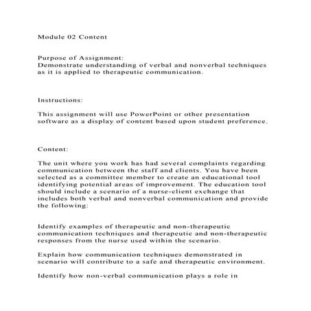 Module 02 ContentPurpose of Assignment Demonstrate understa.docx | Parenting Babies and Toddlers ...