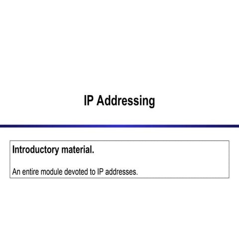Basics of IP Addressing | PPTX