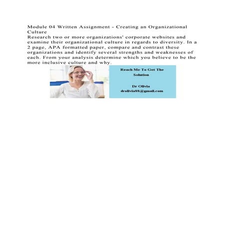 Module 04 Written Assignment - Creating an Organizational CultureR.docx