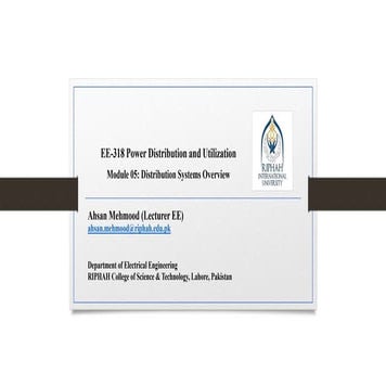 Electrical distribution system | PPTX