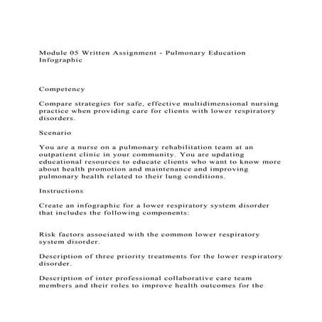 Module 05 Written Assignment Pulmonary Education Infographic Docx Lung And Respiratory