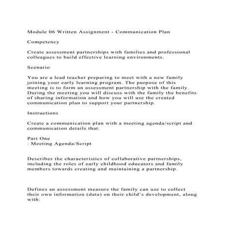 Module 06 Written Assignment - Communication PlanCompetency.docx