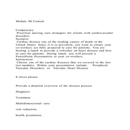 Module 08 ContentCompetency Prioritize nursing care stra | DOCX