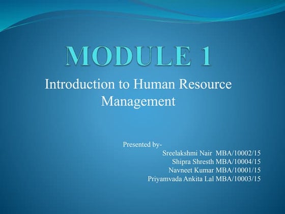 Introduction to Human Resource Management | PPT