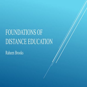 Foundations of Distance Education | PPT