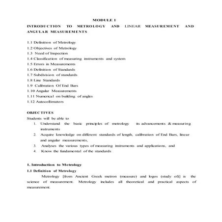 TYPES OF MEASUREMENTS | PDF