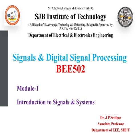 Introduction to Signals and Systems, types | PPTX