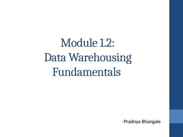 Multidimensional schema of data warehouse | PPTX