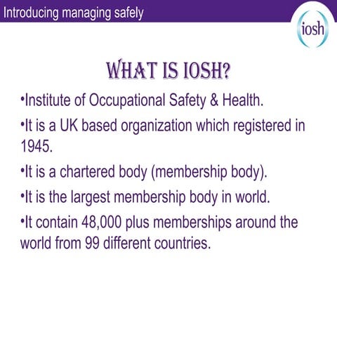 Iosh occupational safety and health module1.ppt