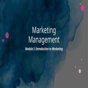 Introduction to marketing Marketing management | PPTX