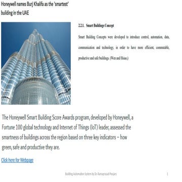 Module 1- BAS Smart buildings give us the necessary data pertaining to ...