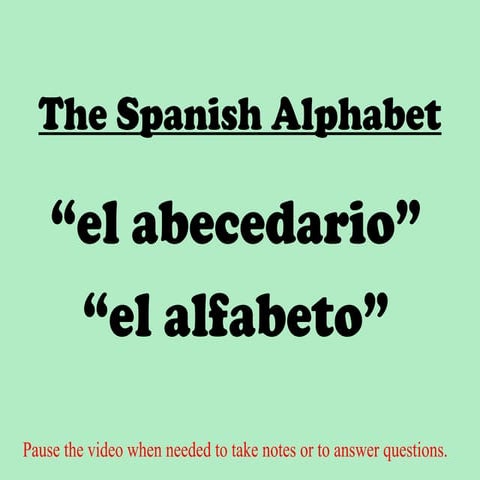 Module 1 el alfabeto | PPT