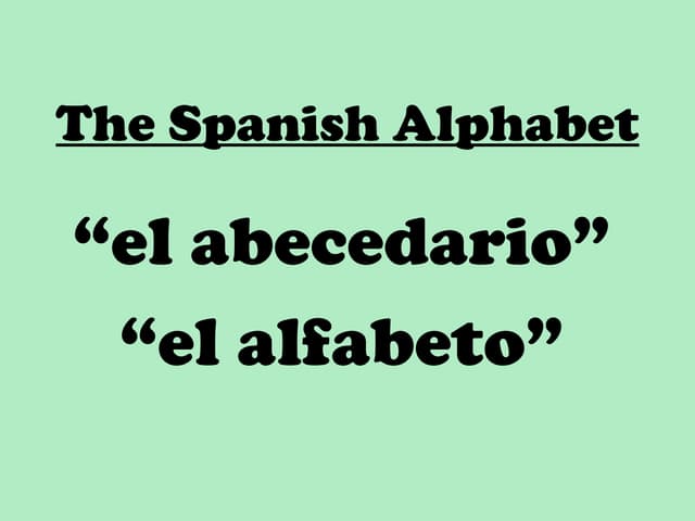 El alfabeto | PPT