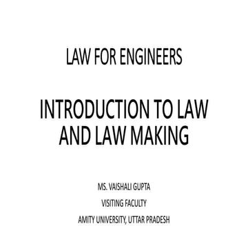INTRODUCTION TO LAW FOR ENGINEERS | PPTX