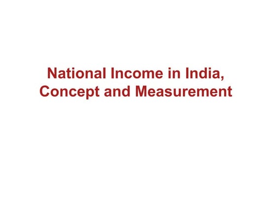 Concepts of national income | PPT
