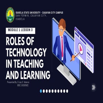 Module 1 - Lesson 3 Roles of Technology in Teaching and Learning..pptx