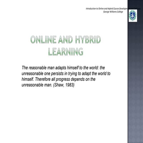 Module 1 Online And Hybrid Learning | PPT