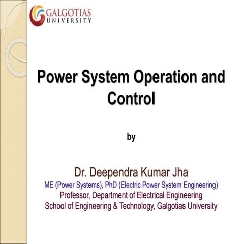 Module1-Power-System-operation and-control | PPT