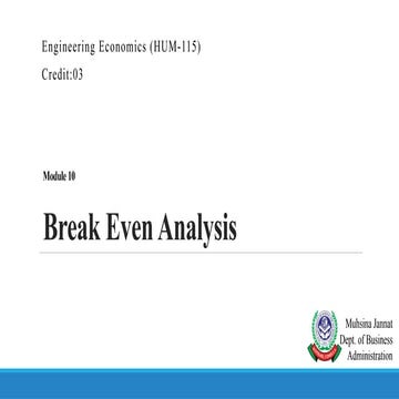 (Enginnering Economics)Break Even Analysis.pptx