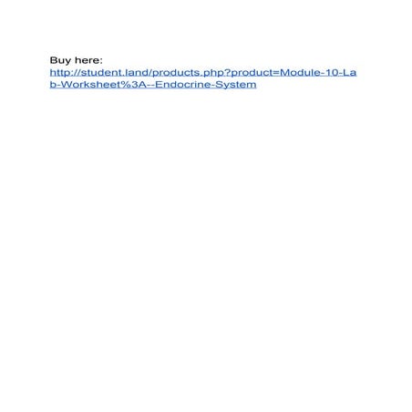 Module 10 Lab Worksheet: Endocrine System | PDF