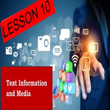 Media and Information Literacy (MIL) - Text Information and Media (Part ...