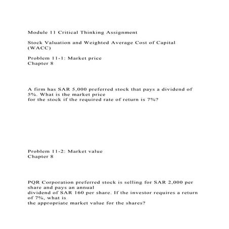 Module 11 Critical Thinking AssignmentStock Valuation and Weig.docx