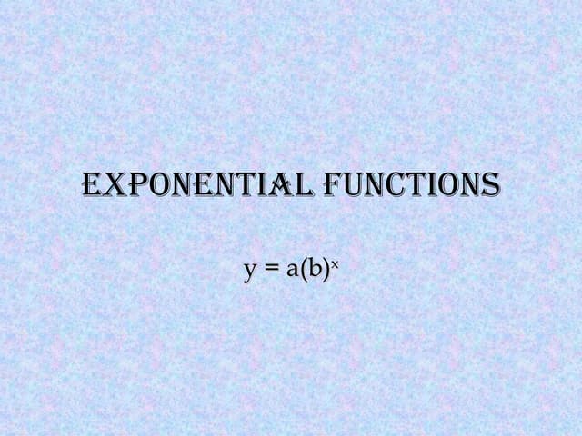 Exponential Growth And Decay | PPTX